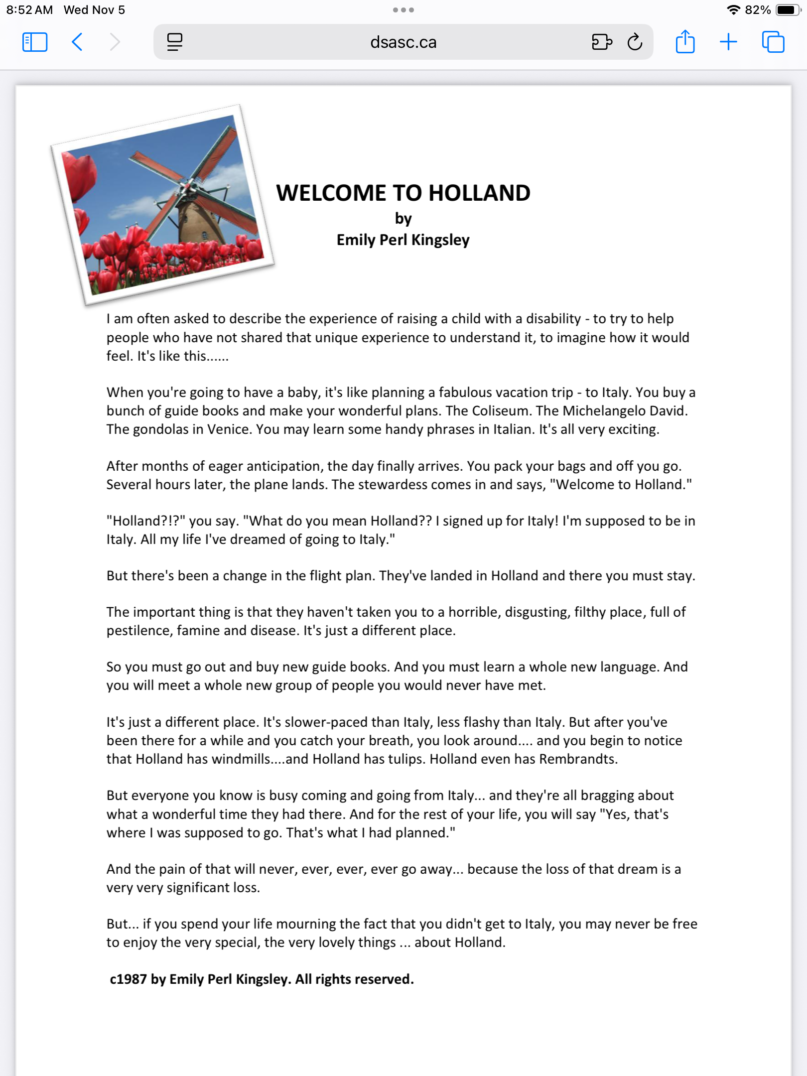 Welcome to Holland – Joan Craven's Blog